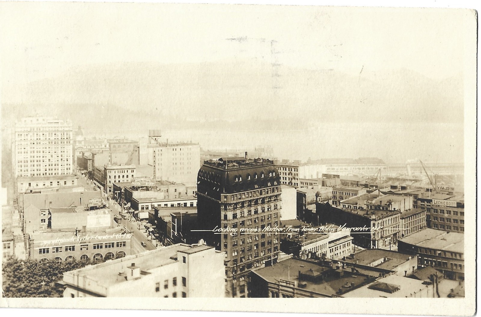 Vancouver BC -- Nice aerial view across harbor from Tower Bldg.; 1920 ...
