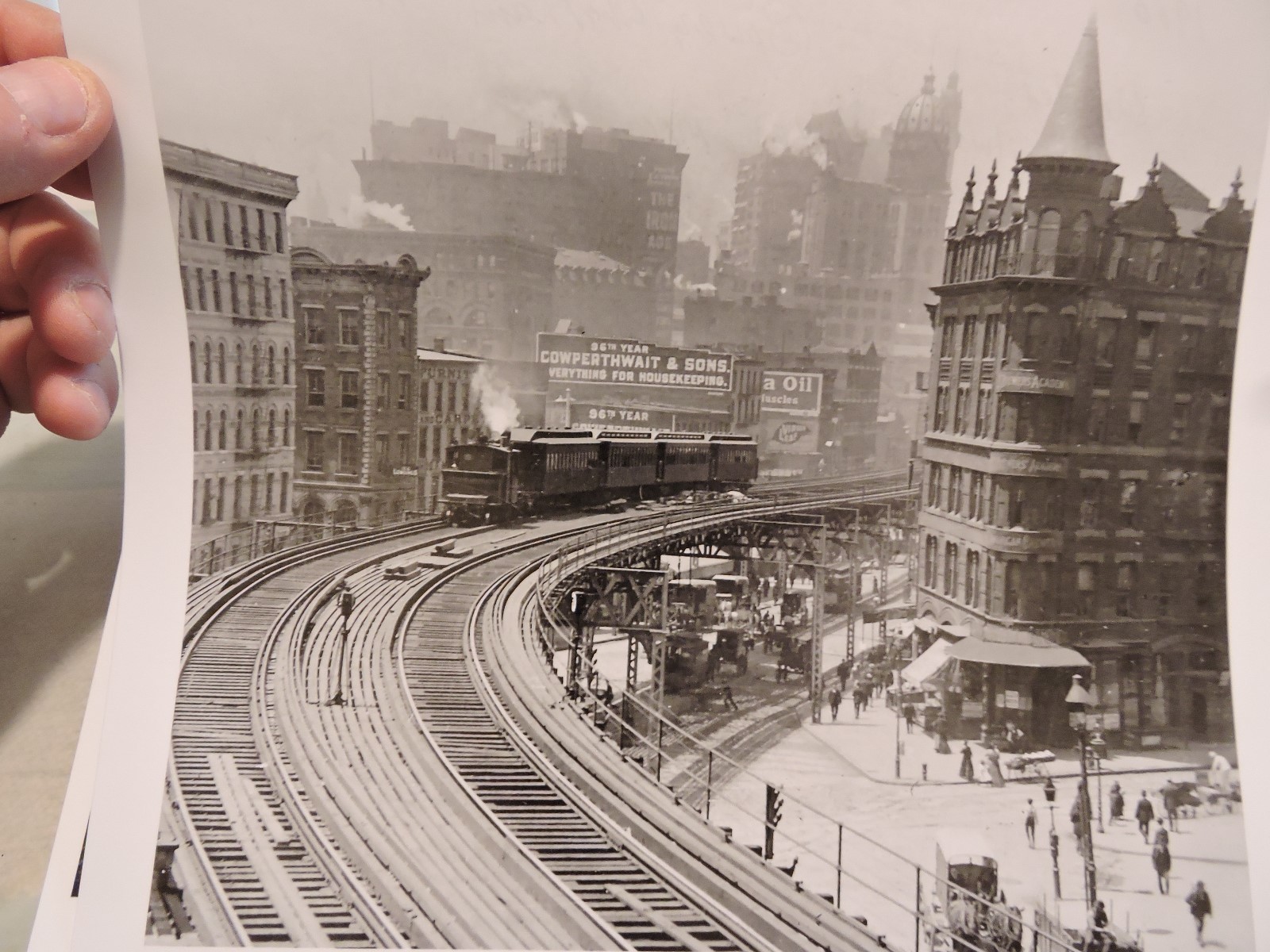 1900 Elevated Railway Bowery Chatham NYC New York City Photo Reprint | eBay