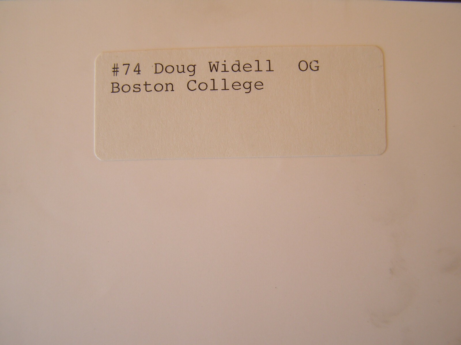 Glossy Press Photo Doug Widell Boston College Football Player #74 | eBay