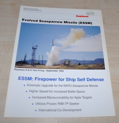 Raytheon Evolved Seasparrow Missile ESSM Fleet Navy Brochure Prospekt ...
