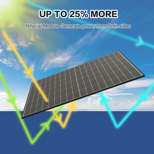 Bifacial 2PCS 400 Watt Solar Panel, N-Type 16BB 400W 400W N-Type 2-Pack ...