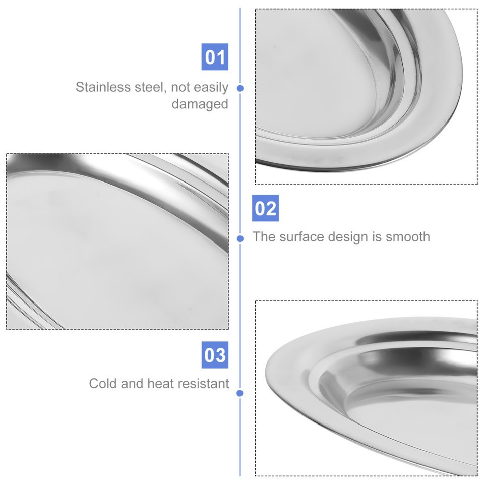 Stainless Steel Fish Shaped Plate Oval Dinner Plates Serving Platter ...