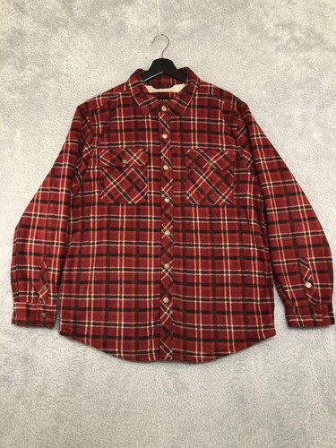 Lee Shirt Jacket Men's Size L Red NWT Fleece Lined Snap Plaid | eBay