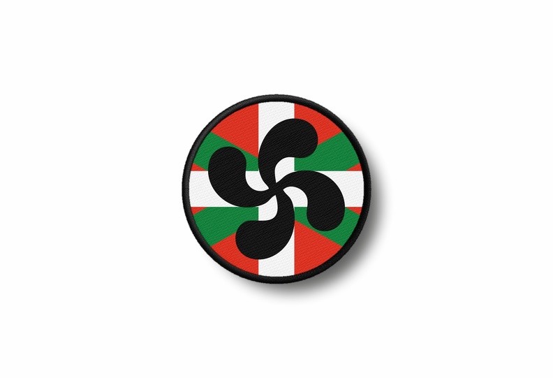 Patch badge embroidered border printed morale biker euskadi basque flag ...