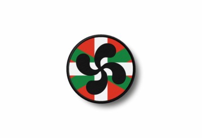 Patch badge embroidered border printed morale biker euskadi basque flag ...