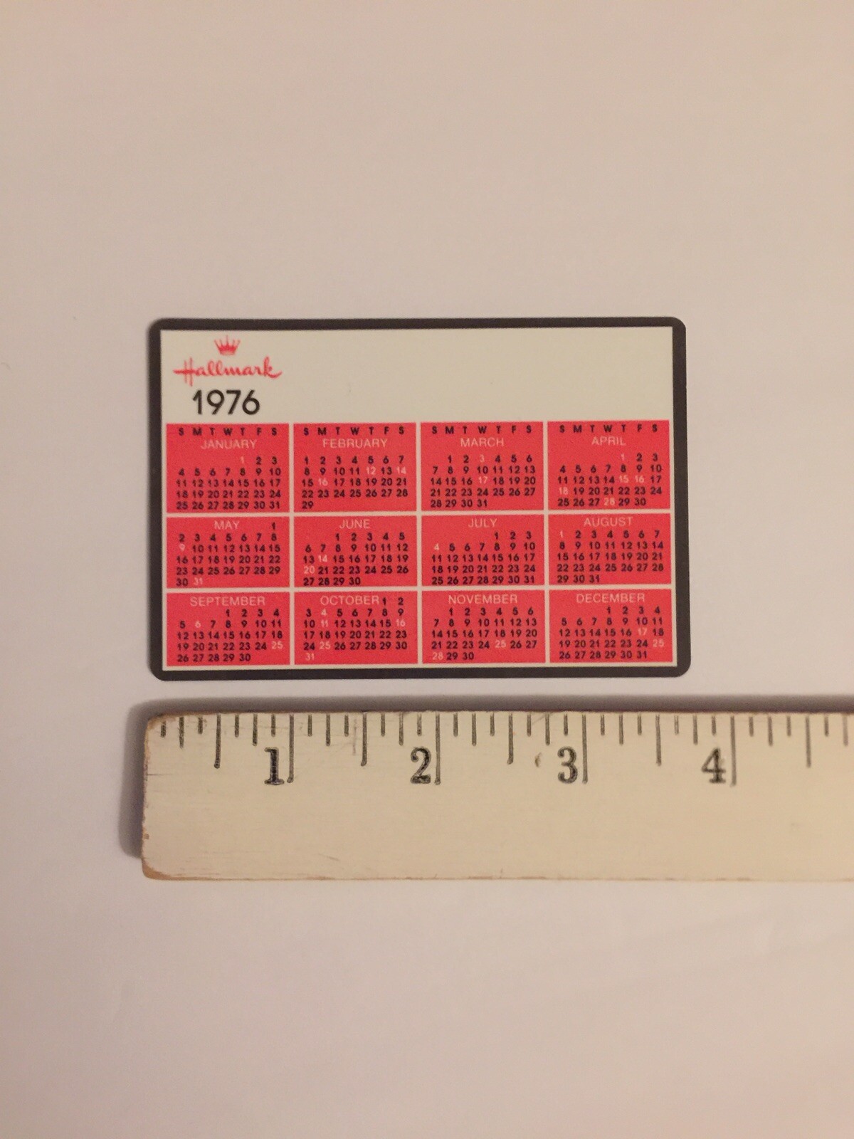 Vintage 1976 Hallmark Pocket Calendar - Thin Plastic - Excellent ...