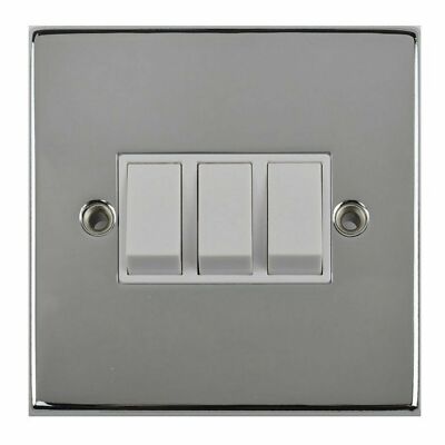 Schneider Electric 10Amp 3 Gang Triple 2 Way Switch - Polished Chrome ...