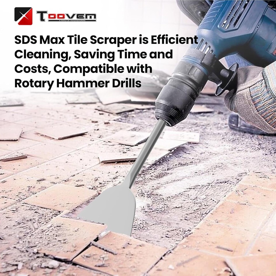 TOOVEM SDS Max Chisel 6 x 15 Inch Floor Scraper Thinset Removal ...