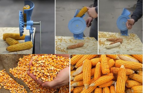 Metal Hand Crank Corn Sheller Manual Huller Shucker Husker Thresher ...