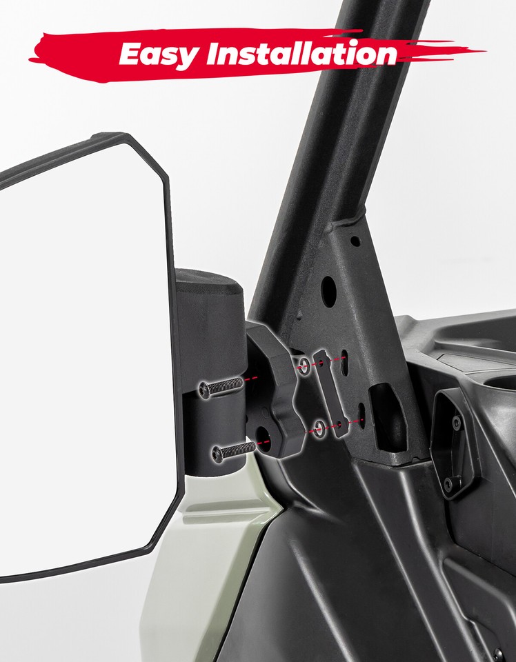 2PCS Left and Right Side Mirrors For 2016-25 Can Am Defender HD5 /8/10 ...