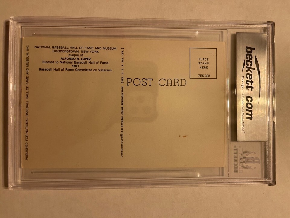 AL LOPEZ AUTO BECKETT AUTHENTICATED AUTOGRAPH HALL OF FAME PLAQUE ...