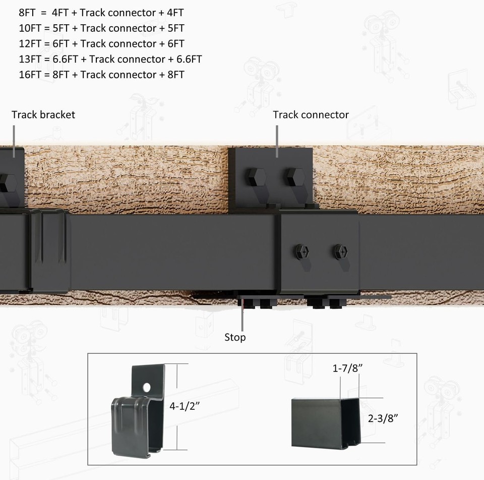 Black Box Track Double Sliding Barn Door Hardware,Heavy Duty Wall Mount ...