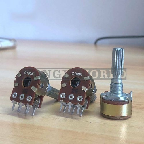 2x C100K 100K ohm Dual Stereo Potentiometer Log Taper pots 25mm shaft ...