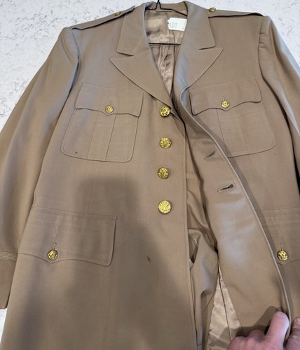 WWII US Army AMC Officer Coat 42 Reg Khaki Tropical Dress Jacket ...