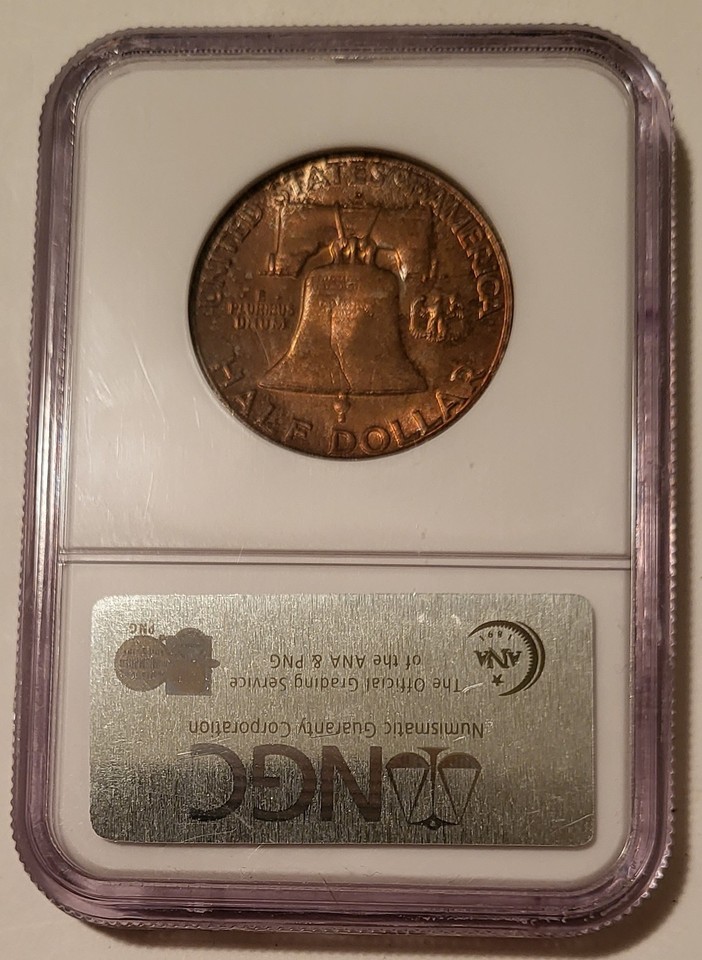 1958 D Franklin Half Dollar MS66 FBL NGC Nicely Toned | eBay