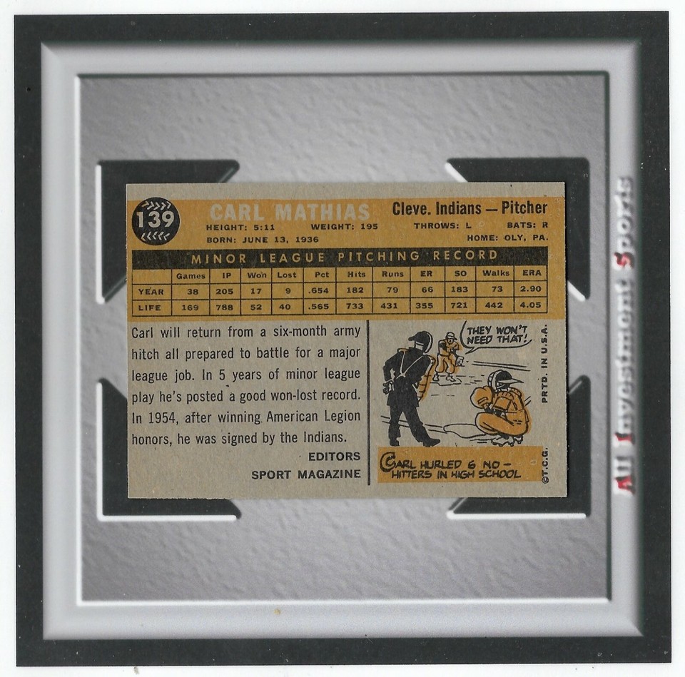 1960 Topps CARL MATHIAS #139 NM-MT (B) **great baseball card** TD87 | eBay