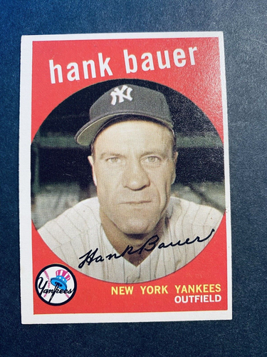 1959 Topps Baseball Hank Bauer New York Yankees White Back Card #240 | eBay