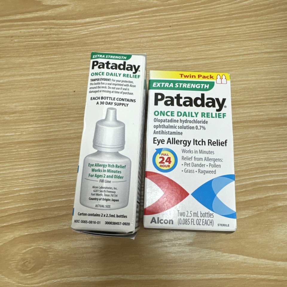 Lot2 Pataday Extra Strength Allergy Relief Eye Drops, 2.5ML Twin Pack 8 ...
