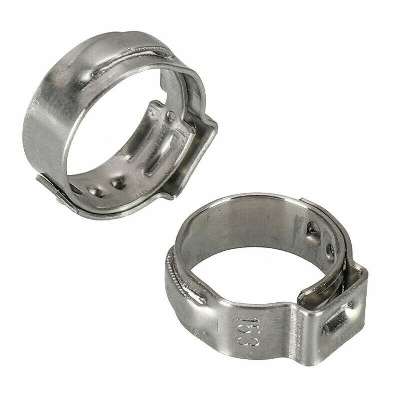 10/100X 304 Stainless Steel Single Ear Hose Clamps Assortment Water ...