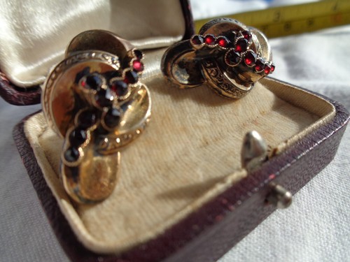 Antique Victorian Red Garnet Earrings {Damaged} | eBay