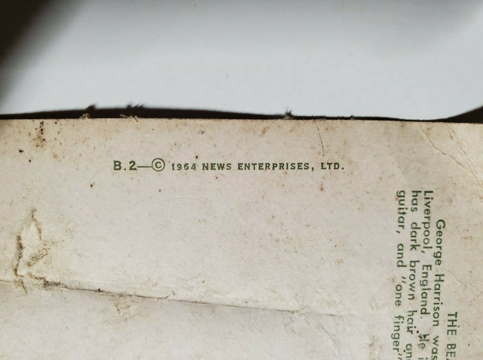 George Harrison Beatles Vintage 1964 Postcard 3.5" x 5.5" | eBay