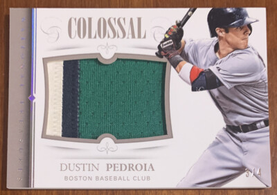 Dustin PEDROIA🔥2014 National Treasures Colossal St Patrick’s Day PATCH ...