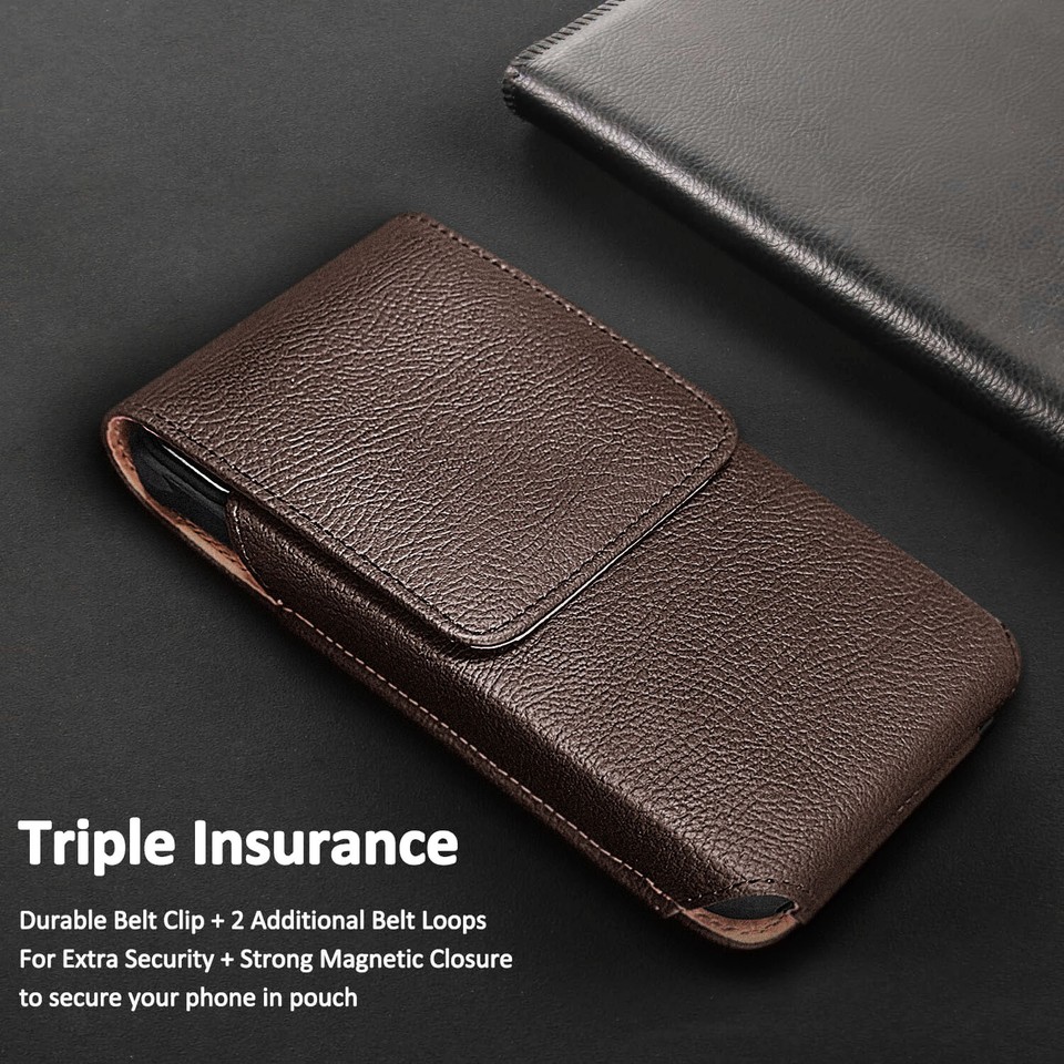 Vertical Leather Belt Clip Loops Case Cover For Apple iPhone 16 Plus/16 ...