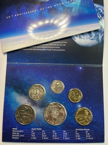 2019 Mint Year Coin Set - 50th Anniversary Of The Moon Landing - 6 ...