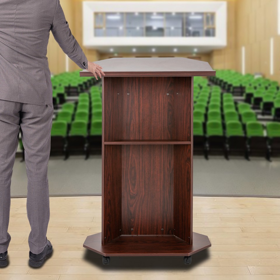 46" Woood Podium Conference Pulpit Podium Speech Church Lectern Stand ...