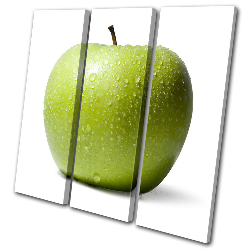 Food Kitchen Apple Fruit TREBLE CANVAS WALL ART Picture Print VA | eBay