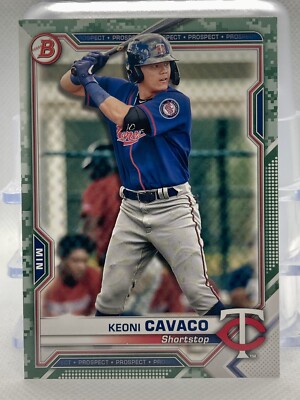 2021 Bowman Prospects Camo Border Keoni Cavaco #BP-73 Minnesota Twins ...
