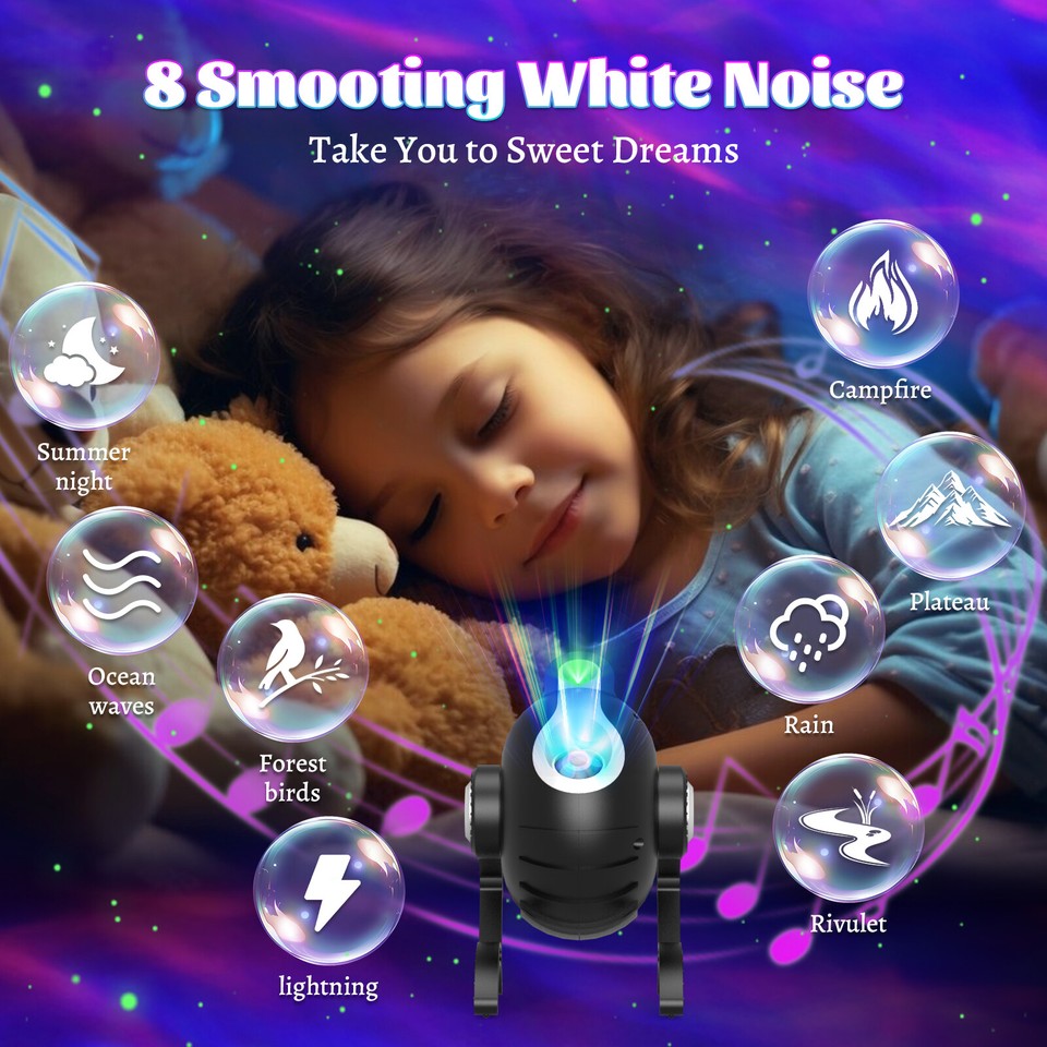 LED Galaxy Projector Starry Night Light Sky Star Party Lamp Planetarium ...