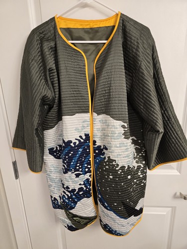 Women’s Kimono Style Jacket – Ocean Wave Pattern | eBay