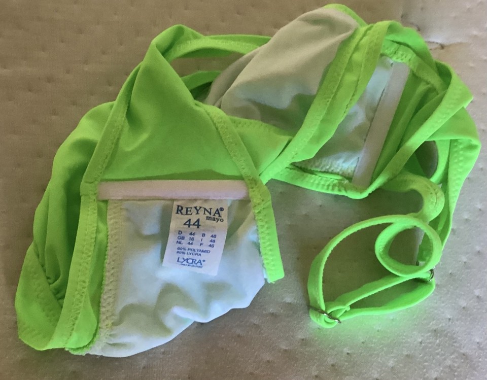 REYNA - Neon Lime Green Bikini Top Size 16 - Adjustable Straps - BNWOT ...