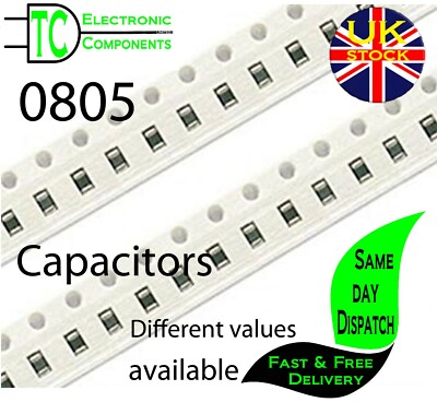 0805 SMD Ceramic Capacitors 92 Values available 10 Pack **UK STOCK ...