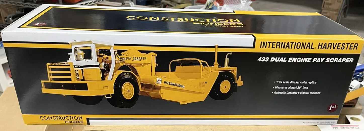 FIRST GEAR IH 433 DUAL ENGINE PAY SCRAPER Construction Pioneers 2004 1/ ...