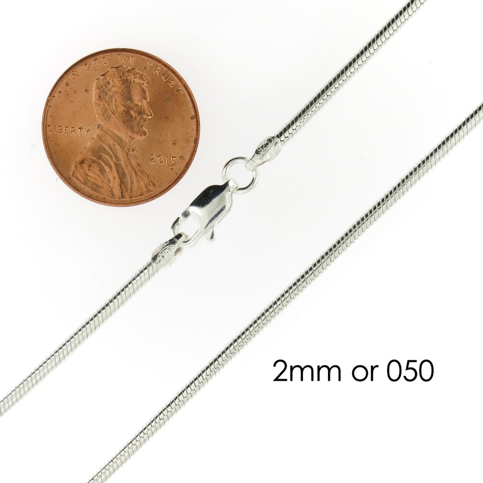 925 Sterling Silver Snake Chain Necklace .925 Italy All Sizes | eBay