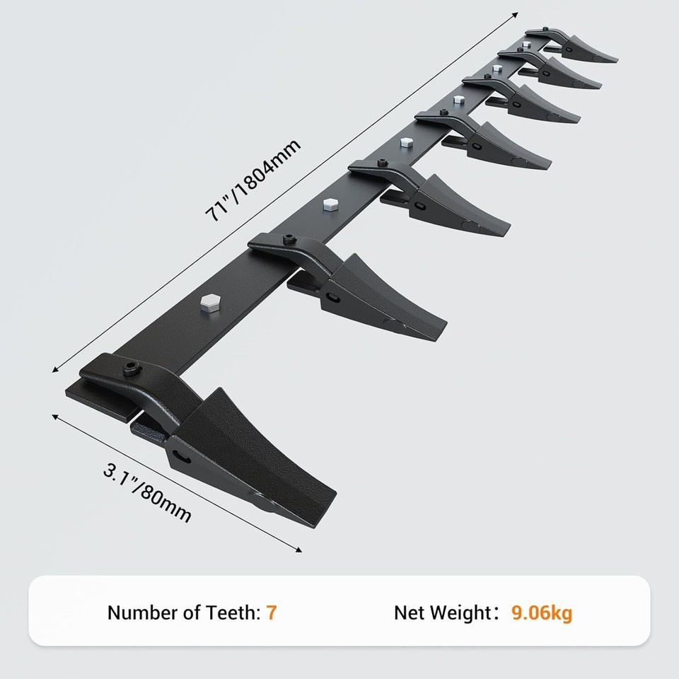 72" Bucket Tooth Bar for Tractor Loader Bucket Protection and Soil ...