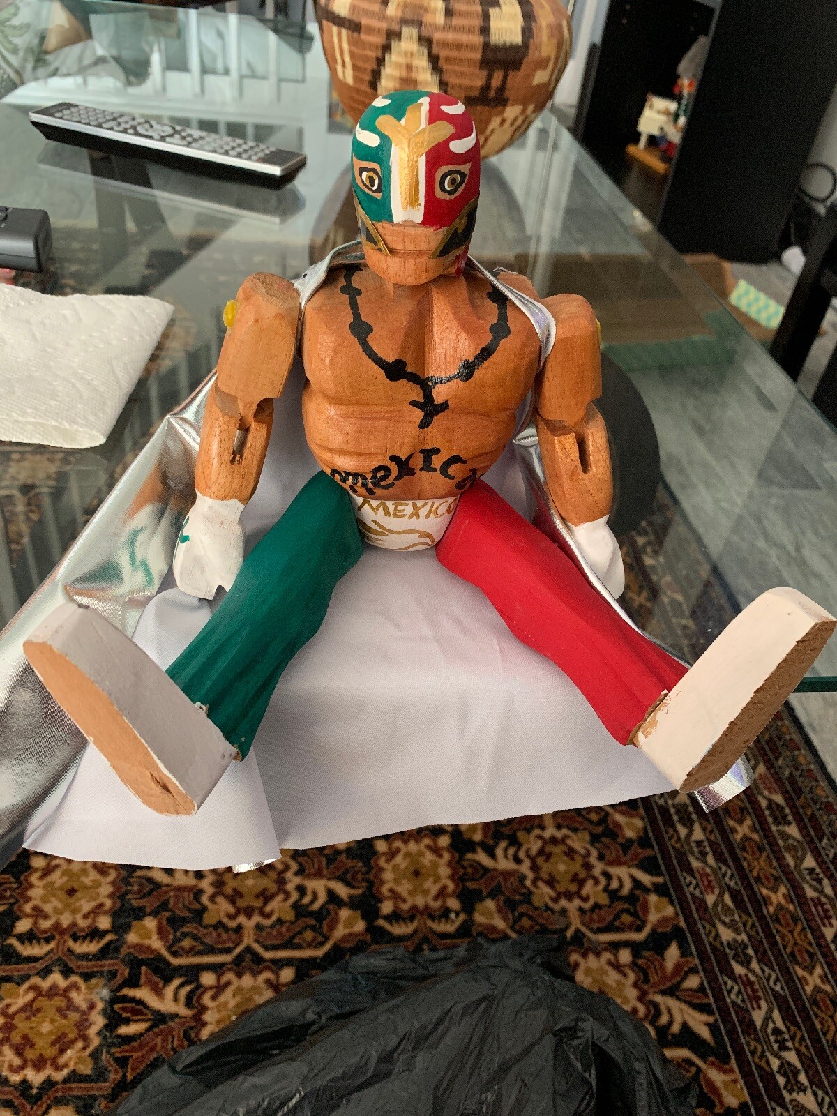 Wooden Lucho Libre Doll Handmade In Mexico Nwot | eBay