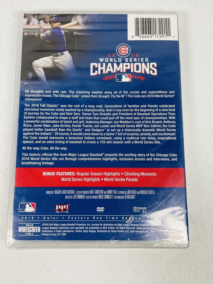🔥 2016 World Series Champions: The Chicago Cubs DVD • New Sealed MLB ...