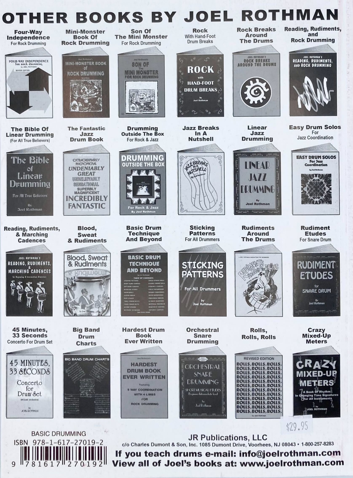 Basic Drumming-Revised & Expanded Joel Rothman - Book | eBay