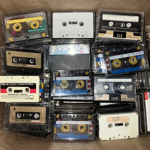 Lot Of 30 Used Vintage Audio Cassette Tapes And Cases Music Tape Blank ...