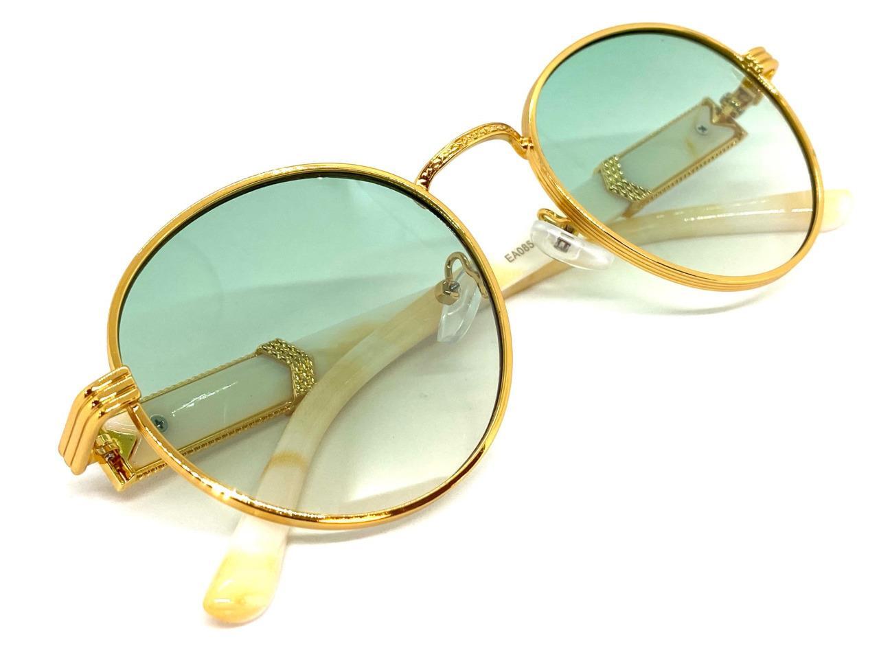 CLASSY Elegant Sophisticated Modern Retro SUN GLASSES Oval Gold Frame ...