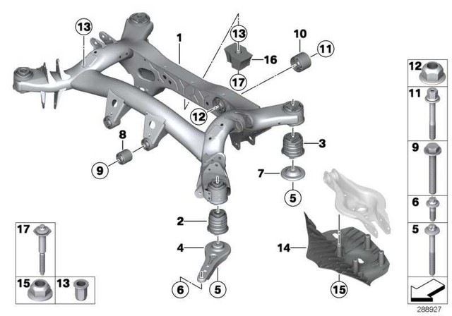 BMW OEM 12-15 328i Rear Suspension-protect Shield Left 33326796137 for ...