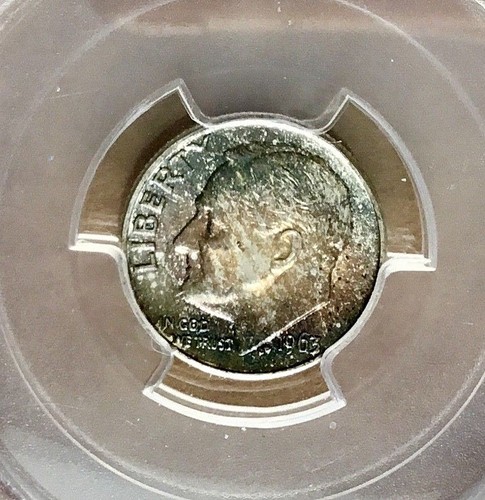 1963 10c Roosevelt SILVER Dime PCGS MS65 Monster TONING | eBay