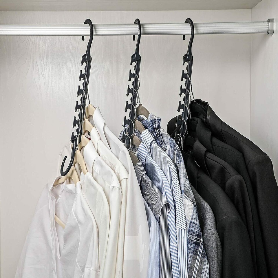 10X Space Saver Saving Wonder Magic Hanger Clothes Closet Organize Hook ...