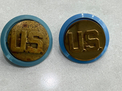 Antique Brass US FORCES ENLISTED Genuine US COLAR PINS for Military ...