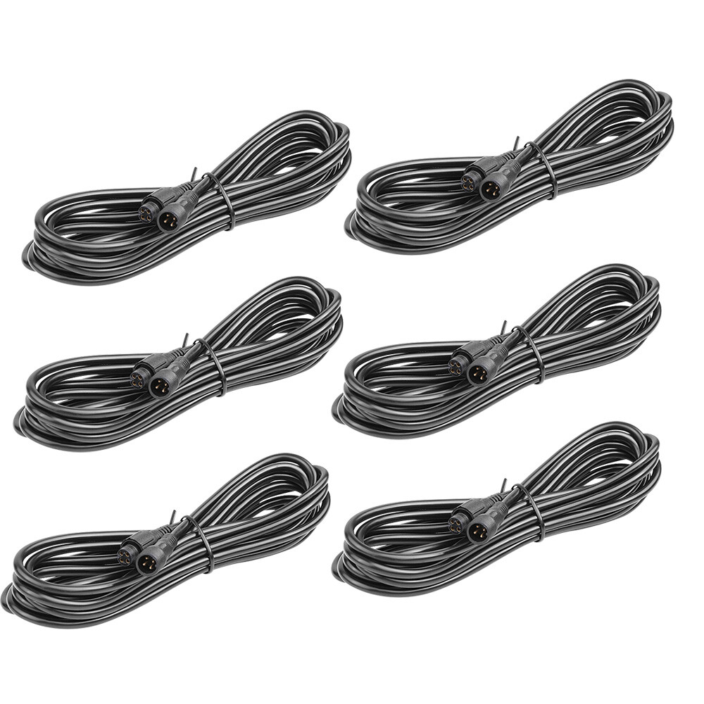6x 4-Pin Extension Wire Cable Cord For RGB LED Rock Light Kit Halo ...