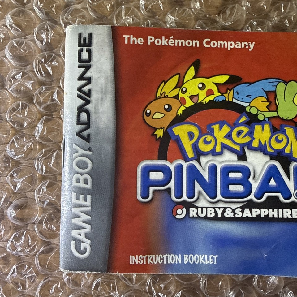 Pokemon Pinball Ruby & Sapphire Game Boy Advance Original Manual Only ...