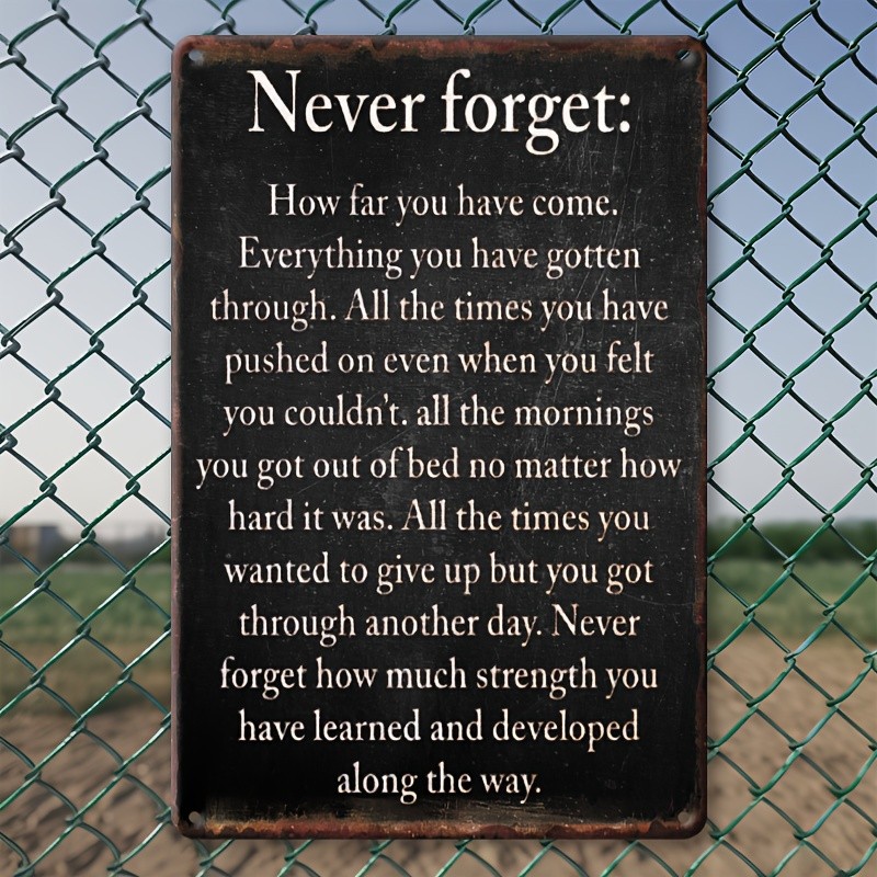 Vintage Never Forget Inspirational Metal Signs Motivational Home Wall ...